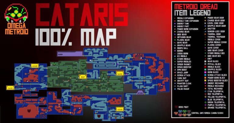Metroid Dread Walkthrough – 100% Map & Routes - Omega Metroid
