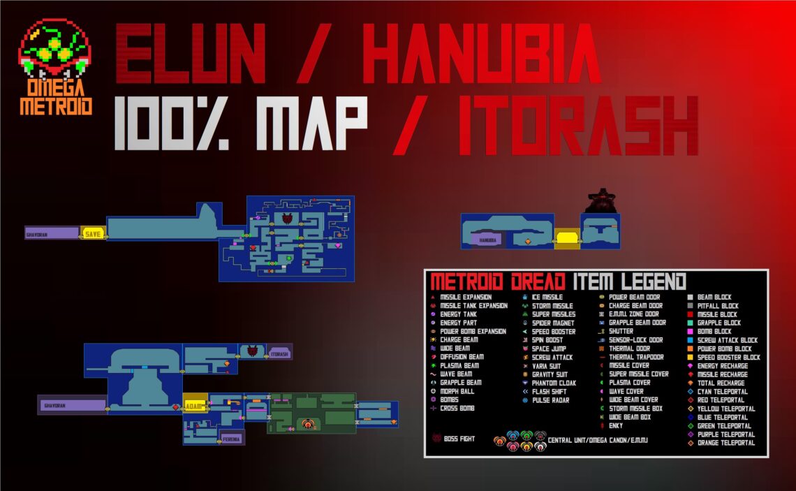 Metroid Dread Walkthrough – 100% Map & Routes - Omega Metroid