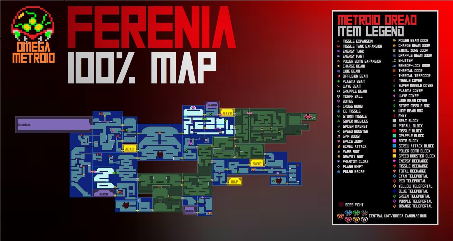 Metroid Dread Walkthrough – 100% Map & Routes - Omega Metroid